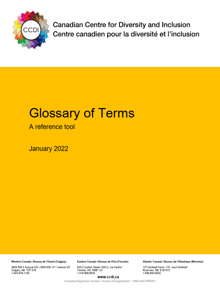 Ccdi Glossary of Terms Eng | PDF | Lgbt | LGBTQIA+ Studies