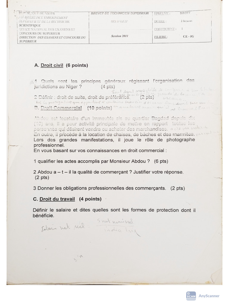 Epreuves Droits | PDF