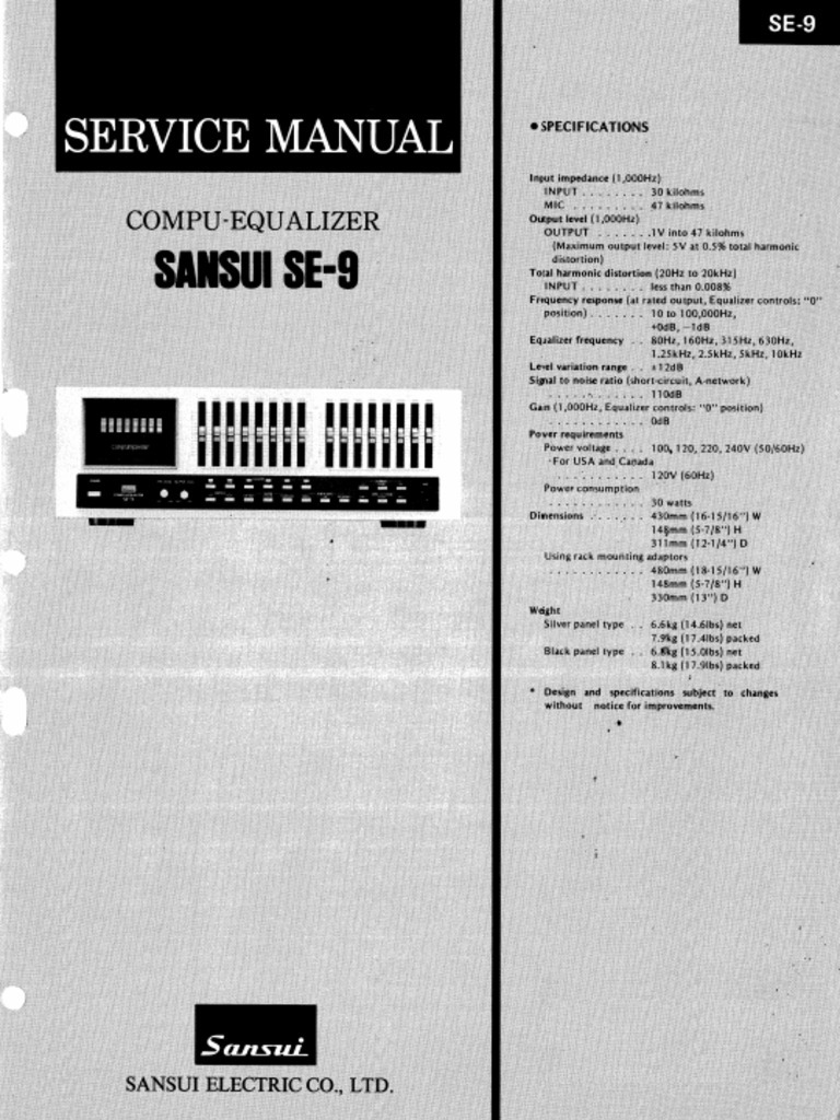 Sansui SE-9 SM 3 | PDF