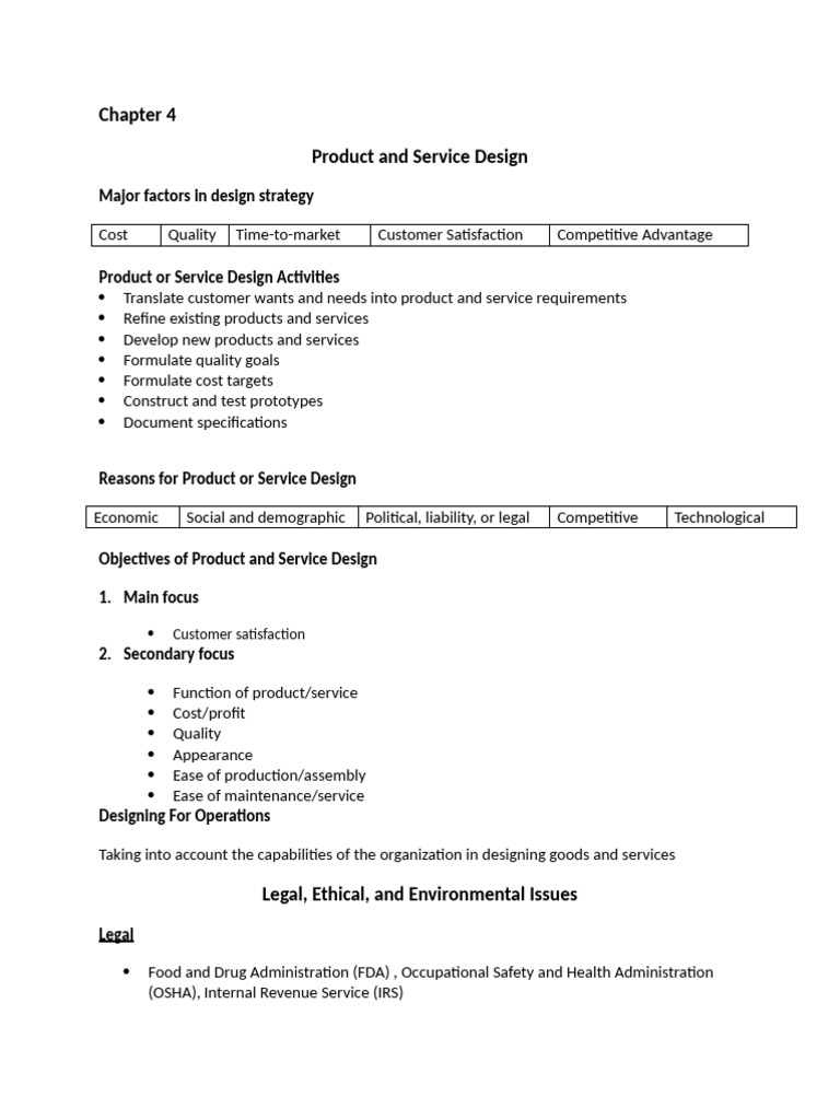 Ch 4 Product and service design | PDF | Reliability Engineering ...