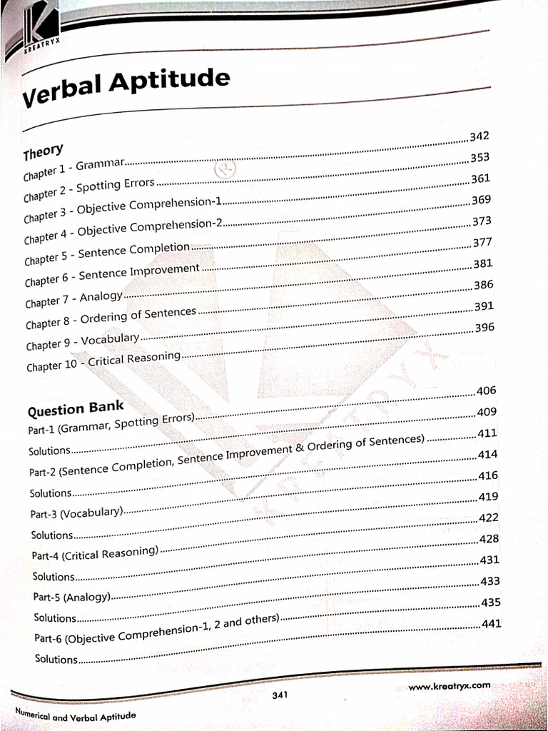 Verbal Aptitude Part 1 Gate | PDF
