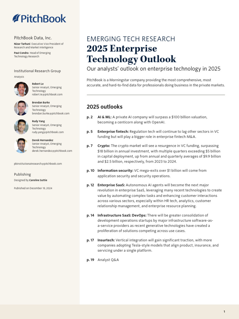 2025 Enterprise Technology Outlook | PDF | Mergers And Acquisitions ...