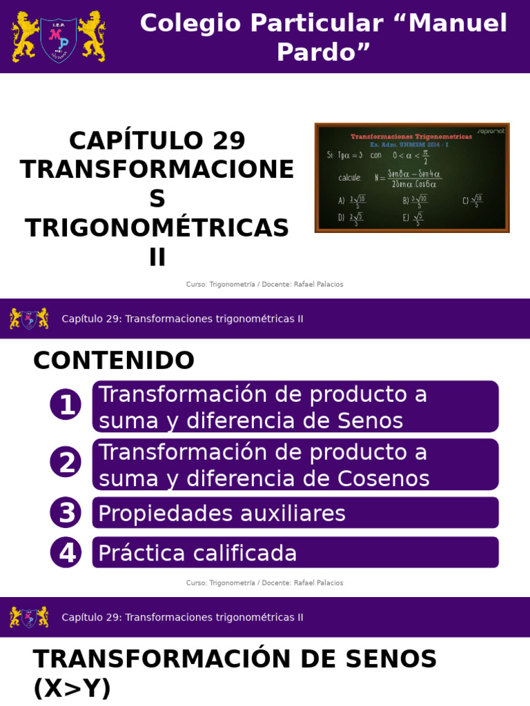 Trigonometria 4to Cap 29 Secundaria | PDF | Funciones trigonométricas ...