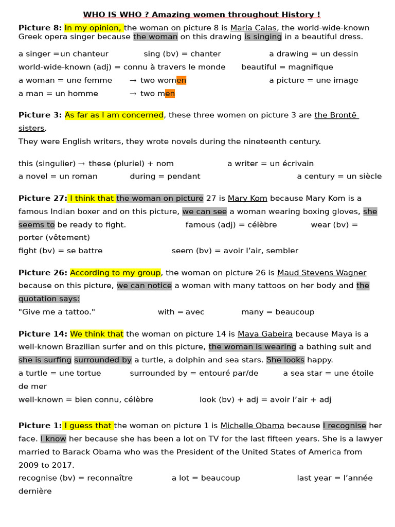 WHO Is WHO Trace Écrite 3B | PDF