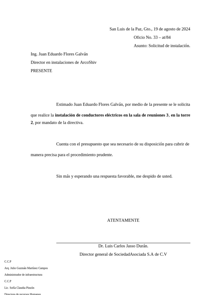 Oficio Ana Luisa | PDF