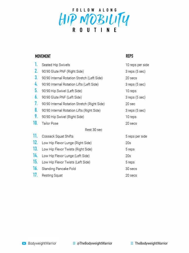 Hip Mobility Routine for Flexibility | PDF