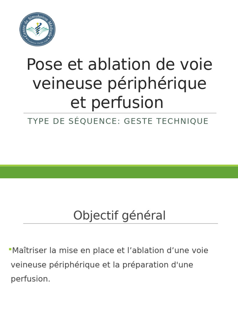 03-Pose de Voie Veineuse Peripherique Et Perfusion (1) (2) | PDF ...
