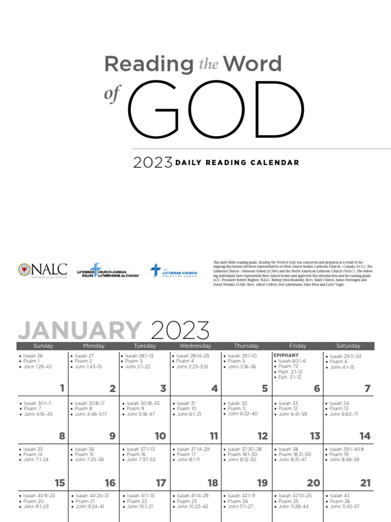 Three Year Bible Reading Plan 2023 | PDF