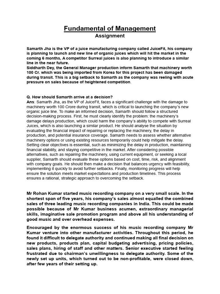 FOM Assignment Divyansh 24070 | PDF | Economies | Social Psychology