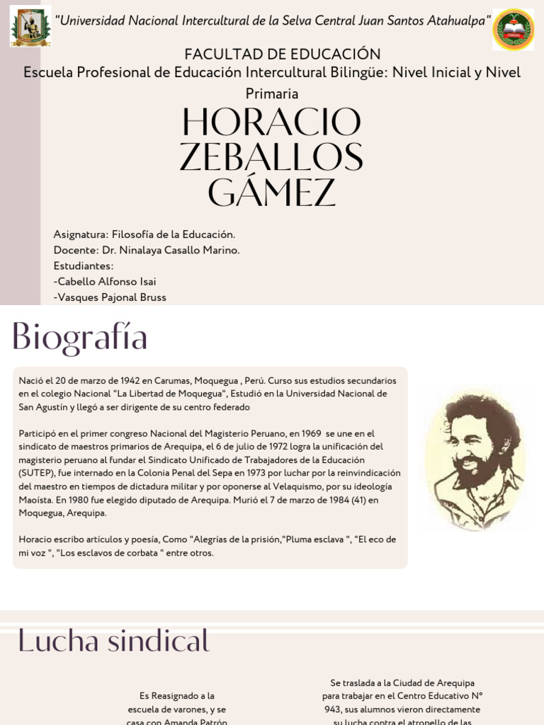 Biografía de Horacio Zeballos Gámez | PDF | Perú