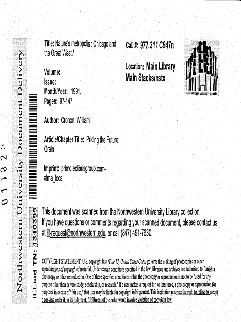 Cronon, Pricing The Future | PDF | Prairie | Agriculture