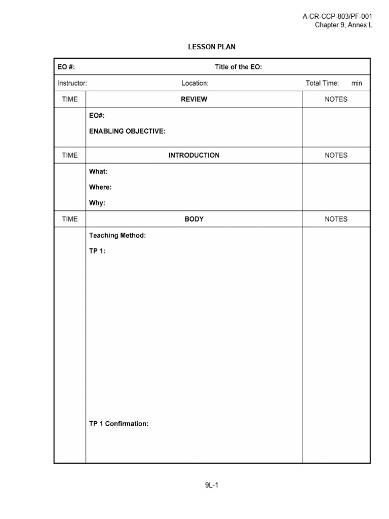 15 Min Lesson Plan Template | PDF