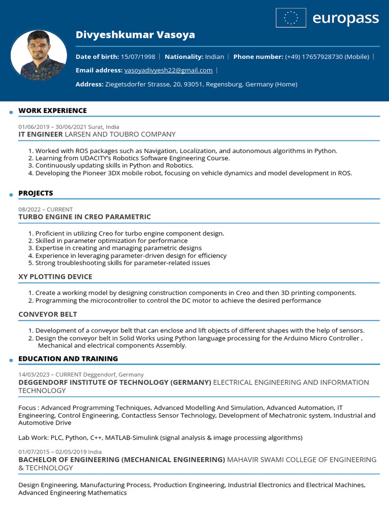 Divyeshkumar CV | PDF | Engineering | Mechatronics