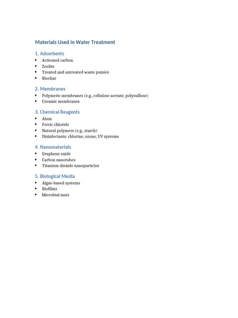 Materials in Water Treatment | PDF
