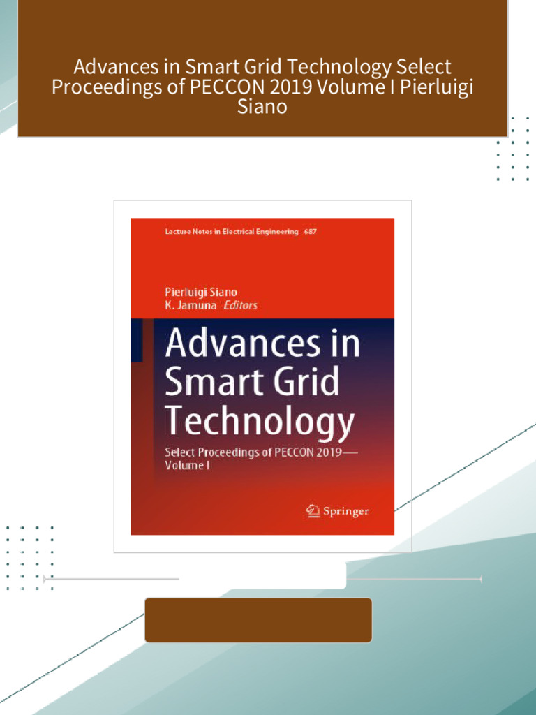 Advances In Smart Grid Technology Select Proceedings Of Peccon 2019