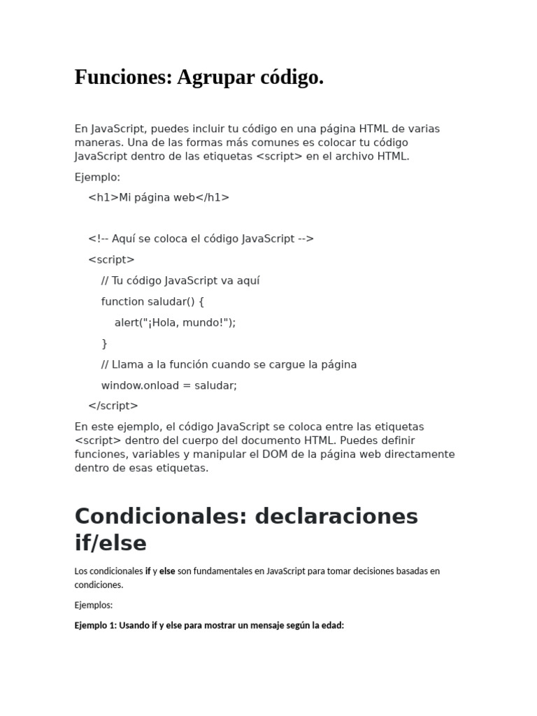 Funciones | PDF | Script Java | Ciencias de la Computación