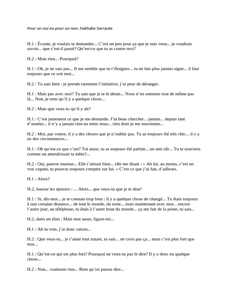 Pour un oui ou pour un non - Texte intégral | PDF