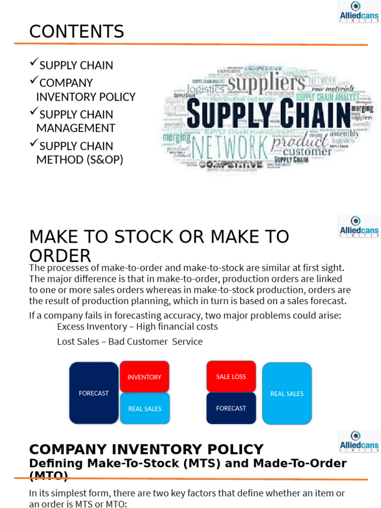 SOP and Allied Cans | PDF | Inventory | Forecasting