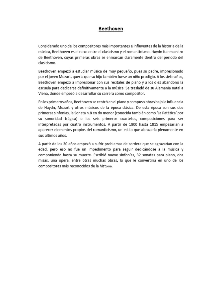 Beethoven Clasicismo | PDF