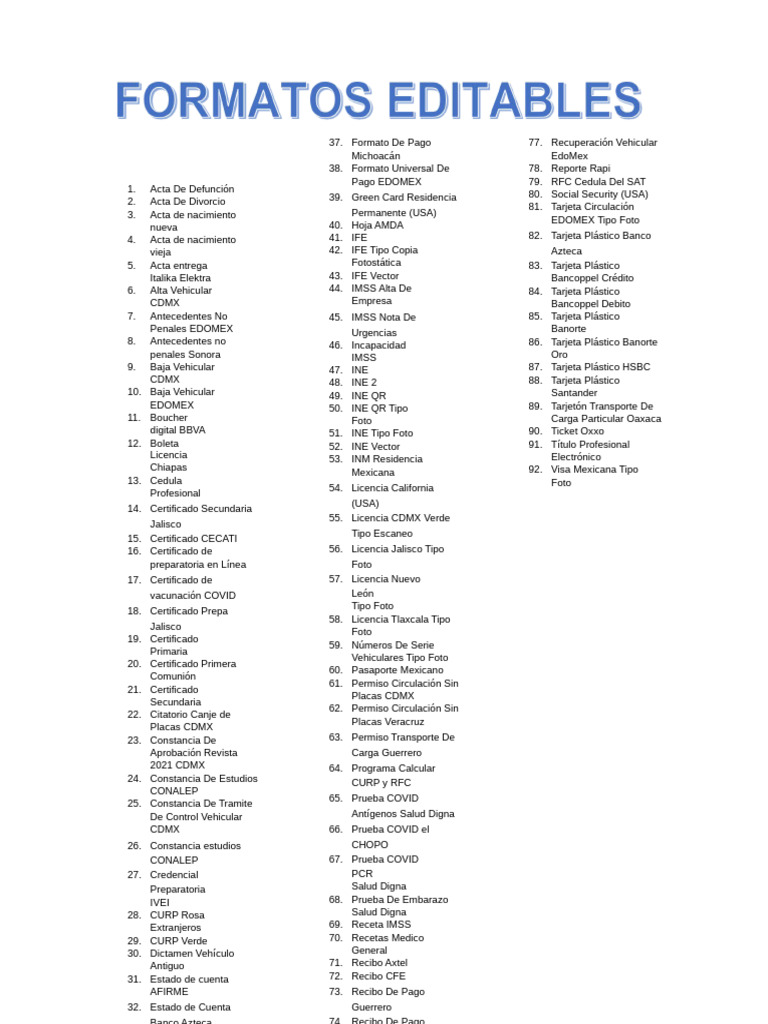 formatos-editables | PDF