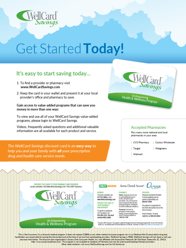 WellCard Savings: Health Discount Program | PDF | Pharmacy ...
