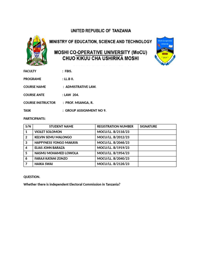 ADIMISTRATIVE LAW ECLECTORAL COMMISSION ASSIGNMENT | PDF | Elections | Accountability