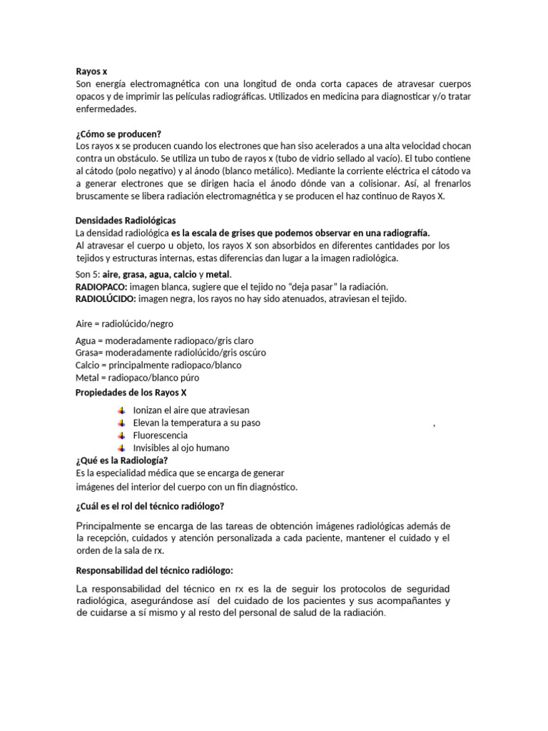 Exámen de Radiología | PDF | Rayo X | Electromagnetismo