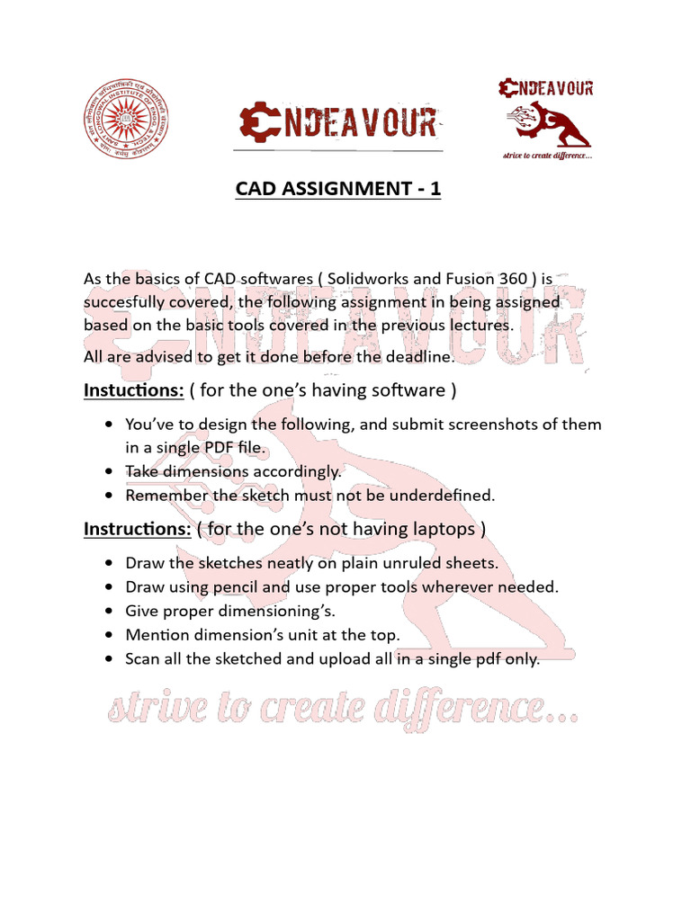 CAD Assignment Instructions | PDF