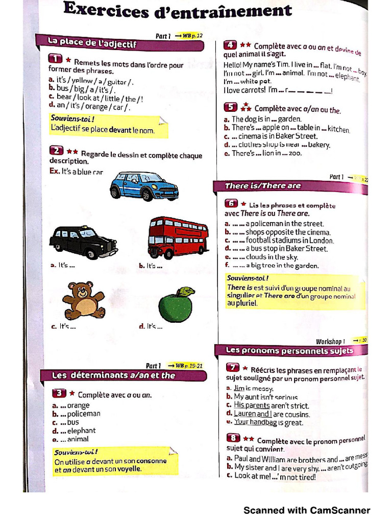 Exos Entrainement So English 6e Pages 1 Et 2 1 Pdf