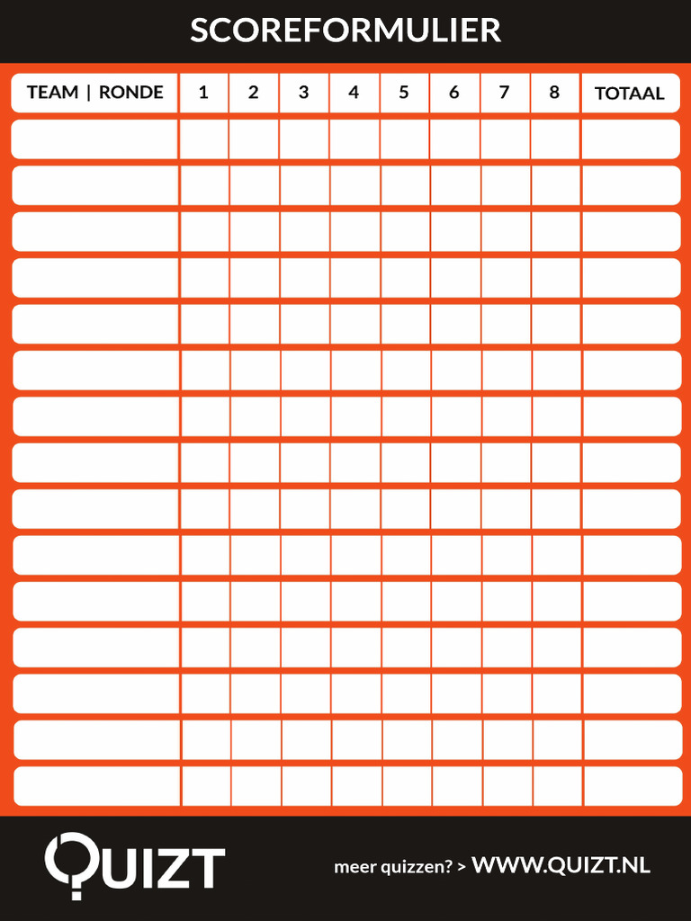 010 - Scoreformulier Quizt | PDF