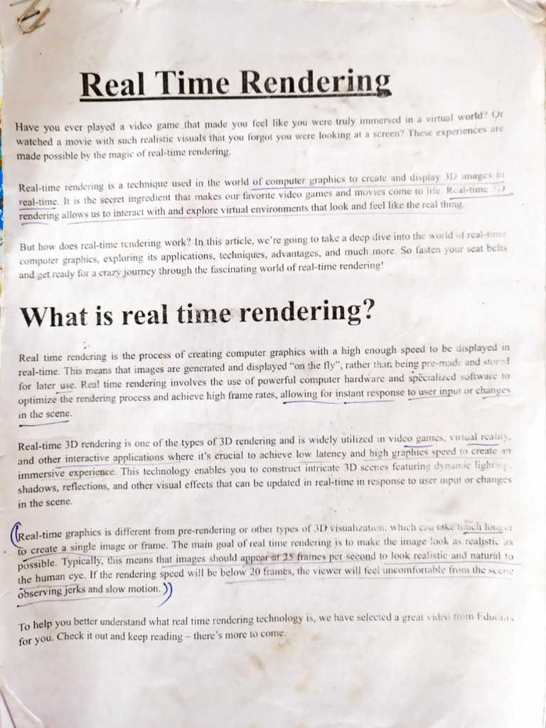 Real Time Rendering | PDF