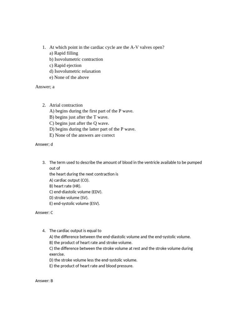 Cvs 3 Assessment Physiology | PDF