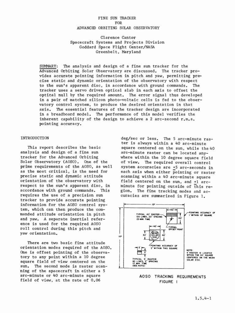 Fine Sun Tracker For Advanced Orbiting Solar Observatory-Kac | PDF ...