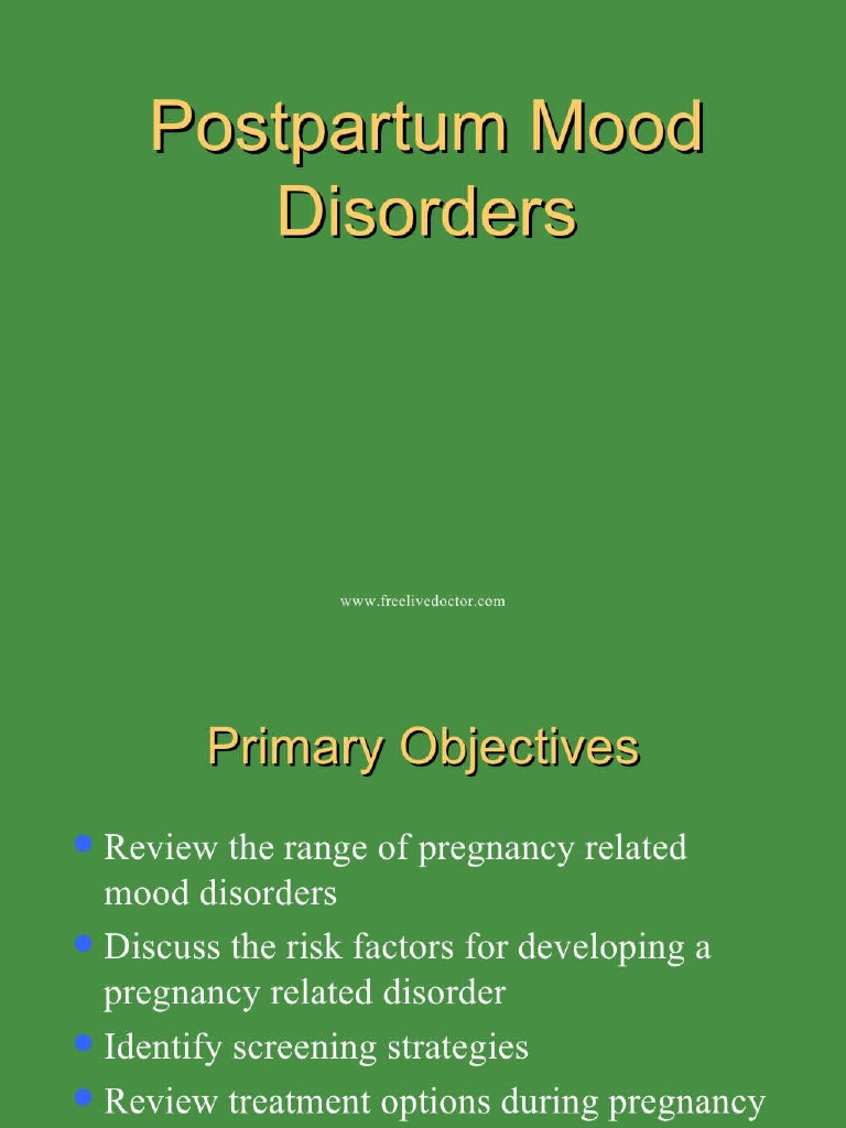 Postpartum Mood Disorders | PDF