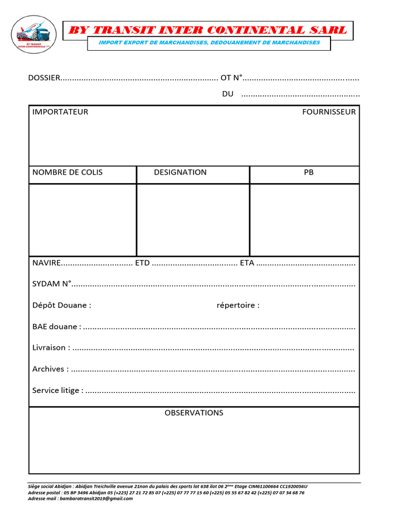 Suivi de la BAE en Douane | PDF