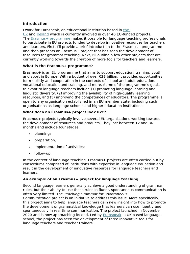 intor | PDF | Language Education | Teachers