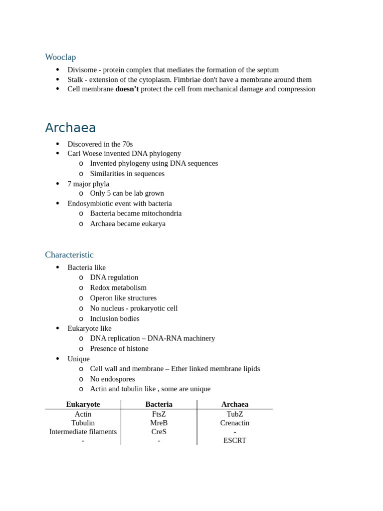 Week 3 - Archaea | PDF | Archaea | Cell (Biology)