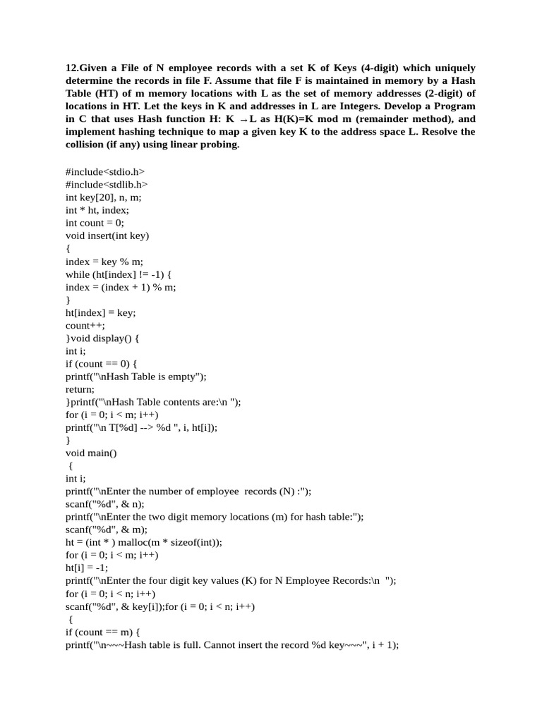 Dsa Lab12 Hashing Pdf 7266