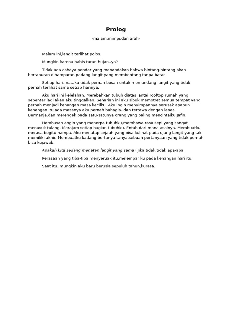 Prolog: Apakah, Kita Sedang Menatap Langit Yang Sama? | PDF