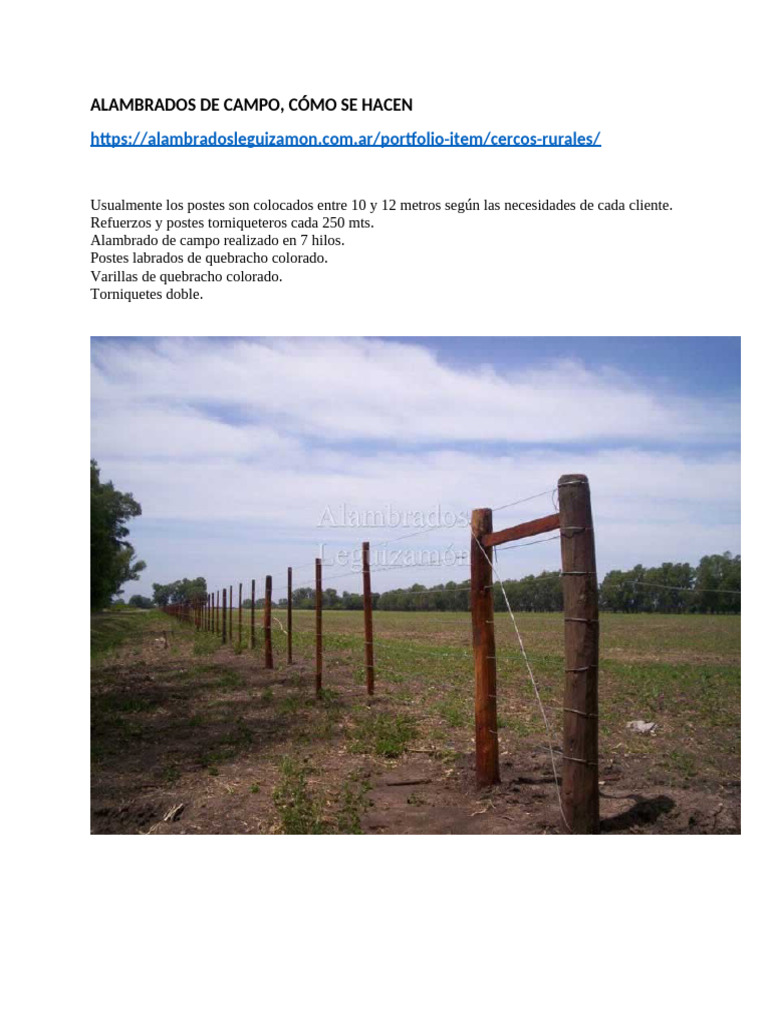 Alambrados de Campo, Cómo Se Hacen | PDF