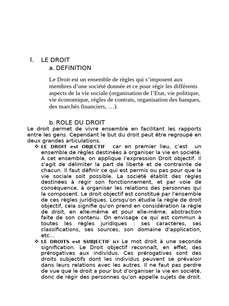 Définition et rôle du droit objectif | PDF | Sciences politiques | Justice