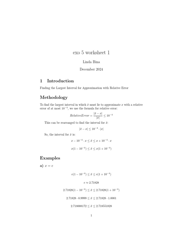 Exo 5 Worksheet 1anal-Num | PDF