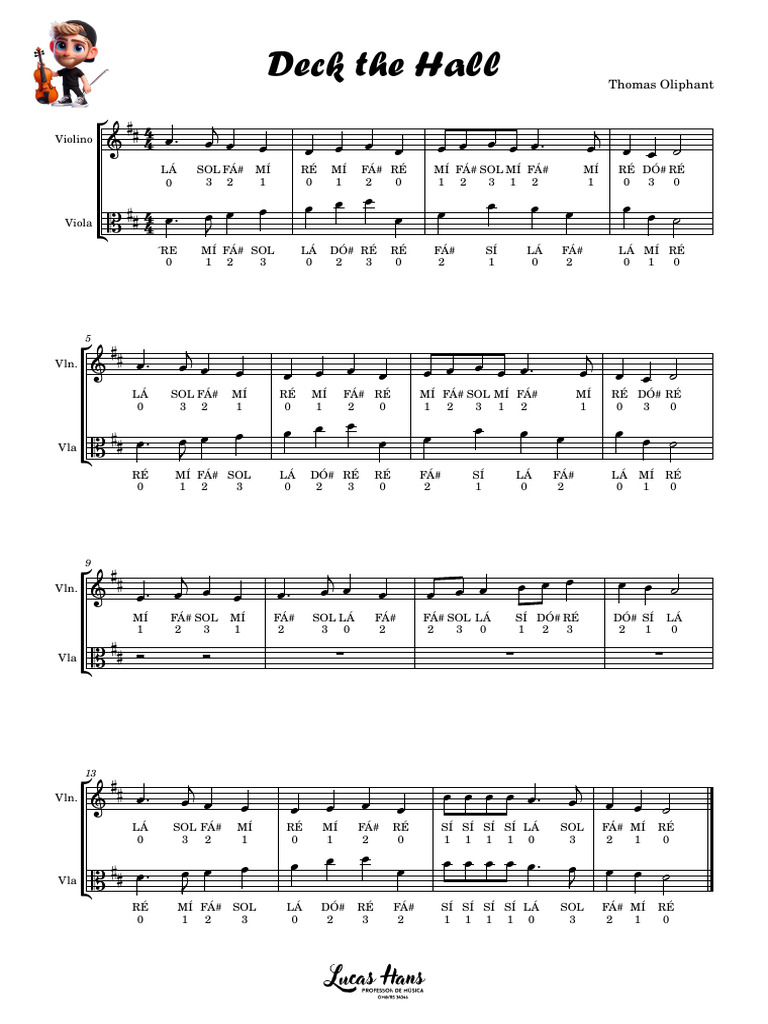 Deck the Hall | PDF | Notación musical | Composiciones