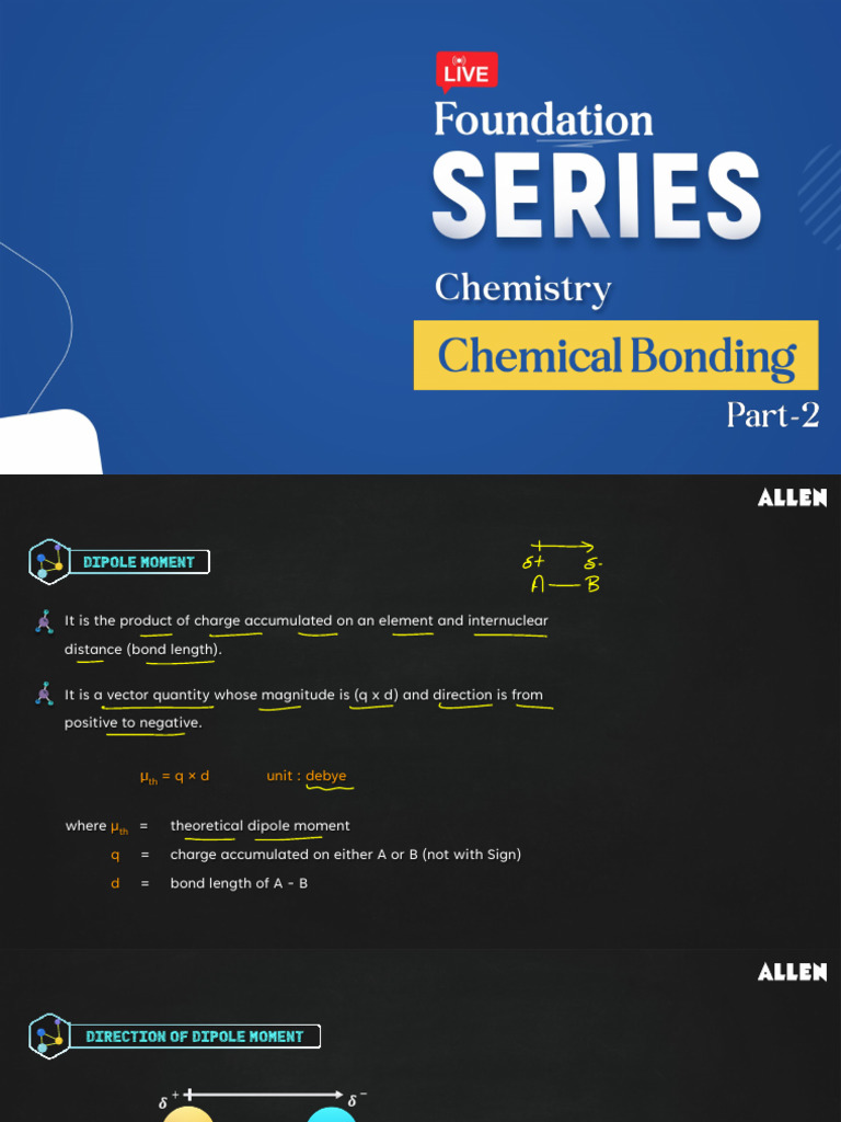 Dipole Moment and Hydrogen Bonding | PDF | Molecular Orbital | Chemical Polarity