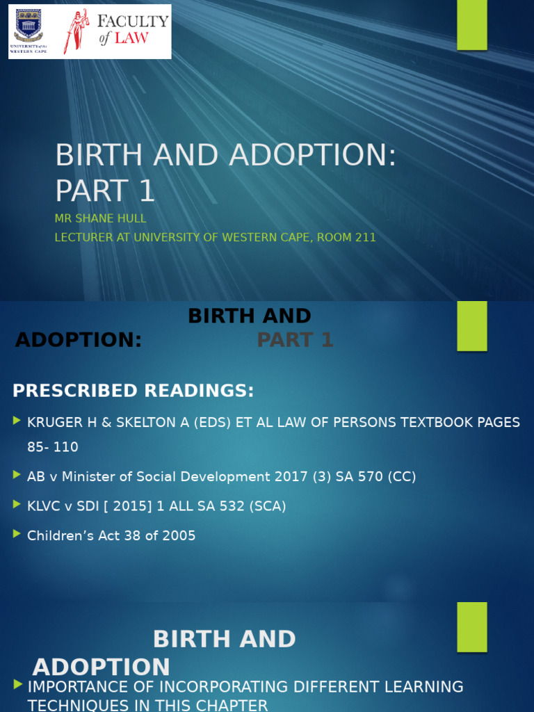 BIRTH AND ADOPTION CHAPTER 7- PART 1 | PDF | In Vitro Fertilisation | Mother