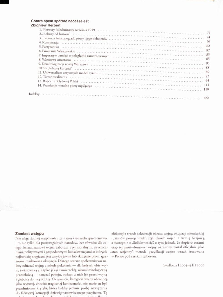Wontra Spem Sperare Necesse Est:bigniew Ćerbert: Za - Iżeiazna | PDF