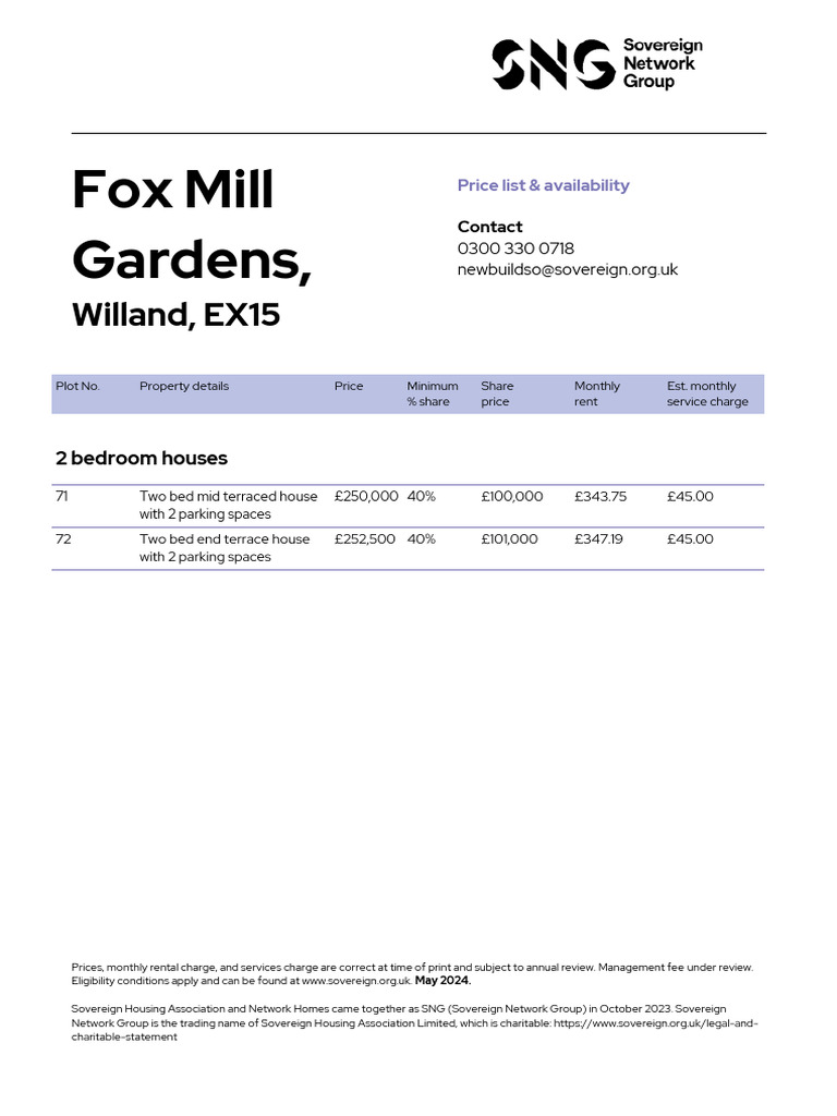 Plots 71 - 72 Fox Mill | PDF