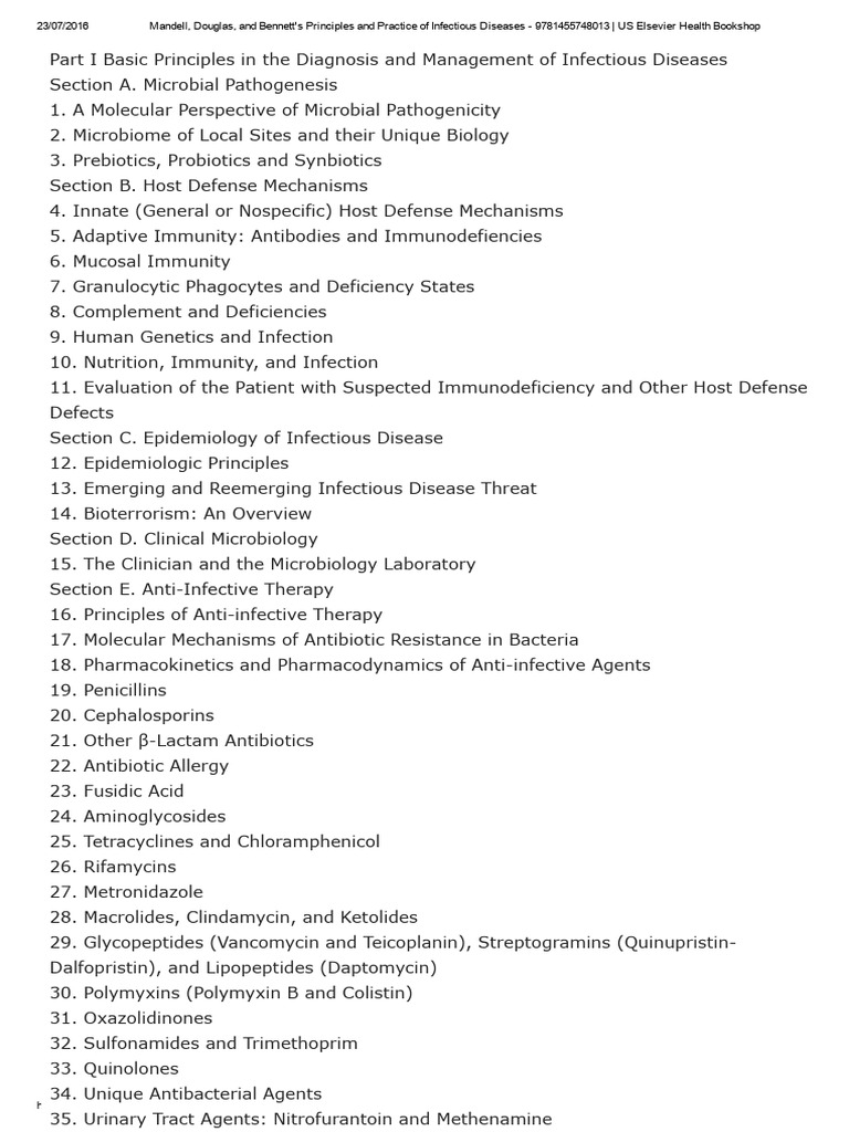 Mendall, Table Contents | PDF | Respiratory Diseases | Infection