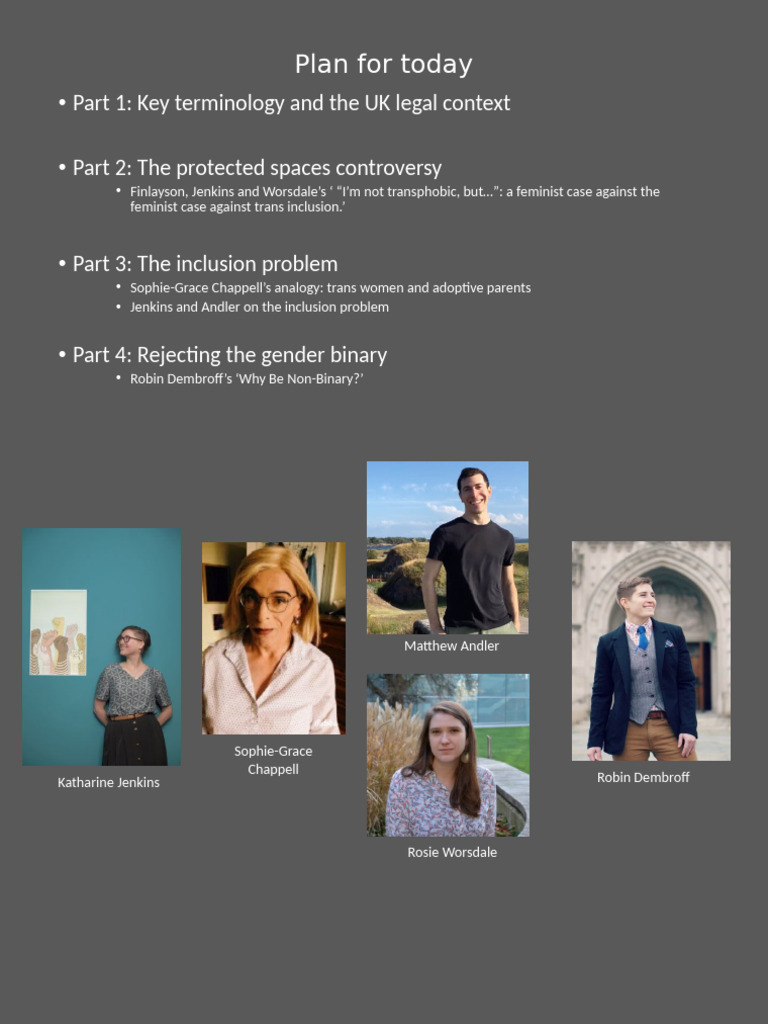 Slides Week 11 - Gender Identity and Trans Women | PDF | Gender ...