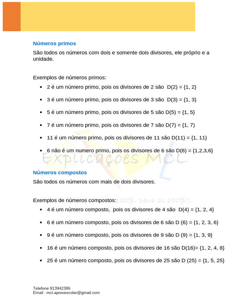 Números Primos e Crivo de Eratóstenes | PDF | Número primo | Combinatória